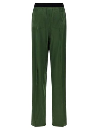Tom Ford Stretch Silk Satin Trousers - Green