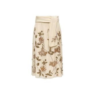 Maliparmi Maliparmi, Femme, Jupes, Beige, Taille: 44 FR Silver Garden Skirt
