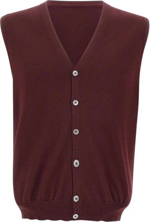 Gran Sasso Weste aus reiner Schurwolle mit V-Ausschnitt - - Knitwear - Herren - Rot - L
