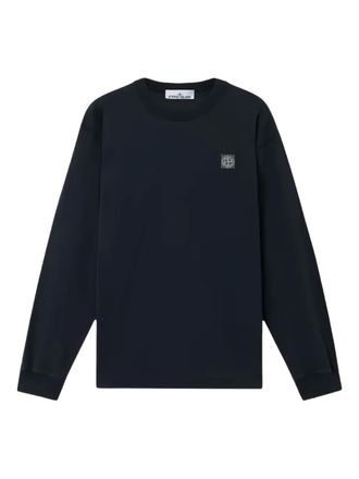 Stone Island sweat &agrave; patch logo - Bleu