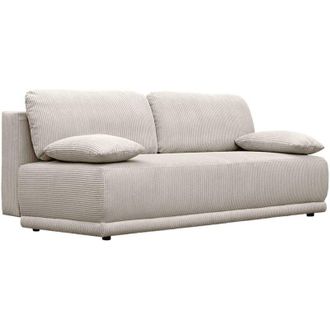 Sweeek Banquette convertible 3 places velours c&ocirc;tel&eacute; avec coffre de rangement - L 192 x P 100 x H 81cm - Nelson Velours c&ocirc;tel&eacute; Greige