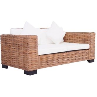 vidaXL Vidaxl - 2-Sitzer Gartensofa Nat&uuml;rliches Rattan