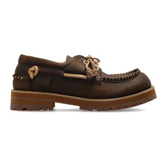 Moschino Homme, Chaussures, Brun, Taille: 43 EU Mocassins bateau &agrave; semelle &eacute;paisse et bordure festonn&eacute;e