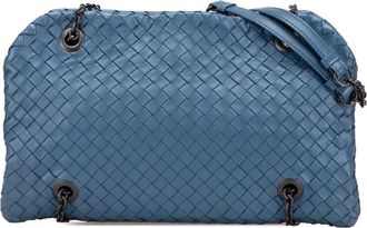 Bottega Veneta sac porté épaule en cuir Nappa Intrecciato Duo (2012-2025) - Bleu