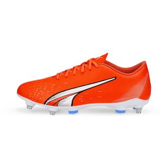 Puma Mens Ultra Play Mxsg Soccer Shoe, Ultra Orange Puma White Blue Glimmer, 40.5 EU