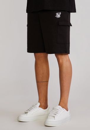 Siksilk Herren Schwarze Essentials Cargo Shorts XXL