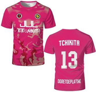 LaoZan Maillot de Foot JUL Tchikita T-Shirt &agrave; Impression 3D Maillots Col Ras-du-Cou V&ecirc;tement Streetwear Classique Tenue