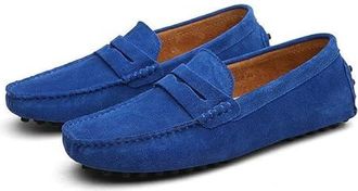 Generic Chaussures en cuir standard de grande taille pour sports de plein air, Bleu roi + chaussettes, 46.5 EU