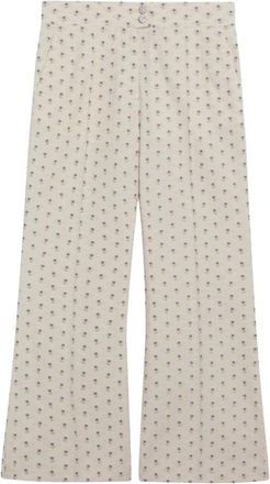 Valentino Garavani Femme, Pantalons, Beige, Taille: 38 FR Pantalons With Floral Pattern