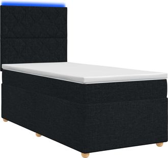 vidaXL Letto Box Spring Con Materasso Nero 100 X 200 Cm Tessuto Vidaxl
