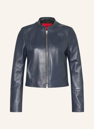 HUGO BOSS Hugo Lederjacke Lasari blau