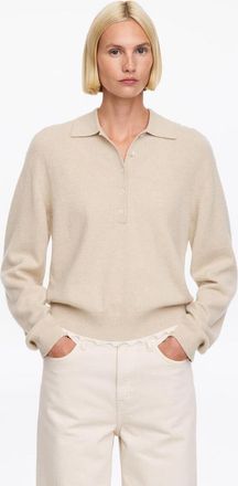 Arket Polopullover Aus Kaschmir Und Wolle -Beige