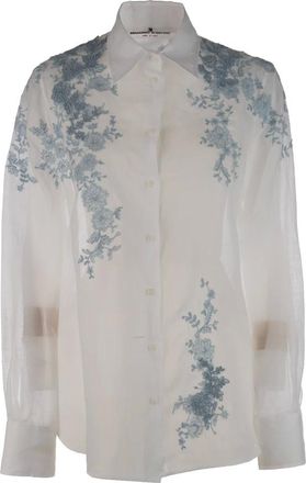 Ermanno Scervino Femme, Blouses et Chemises, Blanc, Taille: 42 FR Chemise &agrave; broderies florales