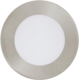 Eglo LED 3er Set Einbaustrahler Fueva 1, &Oslash; 12 cm, Spots Set aus Metallguss und Kunststoff, 3 Einbauleuchten in Silber, Wei&szlig;, Einbauspot flach, warmwei&szlig;