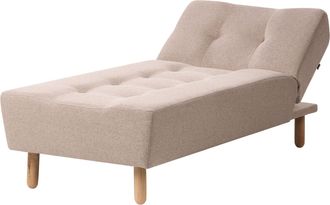Beliani Chaiselounge Stoffbezug beige gesteppt verstellbare Lehne Retro-Stil Alsten
