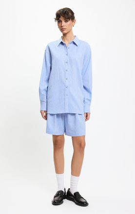Benu Blaues Leinenhemd