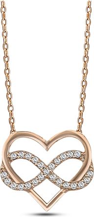 Dkeniz Dkeniz Anhänger mit Kette 925/- Sterling Silber rosévergoldet Infinity Herzkette