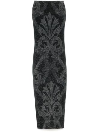 Wolford robe m&eacute;tallis&eacute;e en jacquard &agrave; coupe longue - Noir