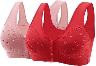 Generic Soutien pour femmes - Bretelles r&eacute;glables - Couverture compl&egrave;te - Soutien gorge confortable sans armatures - Soutien-gorge sans armatures, Rose, 44