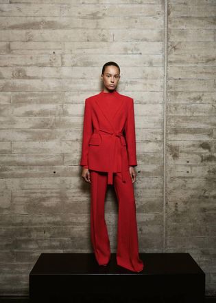 Mango Blazer costume ceinture rouge - Femme - 3XL - MANGO