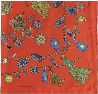 Versace Seidenschal mit Broken Jewels Print - - Accessories - unisex - Rot - ONE SIZE