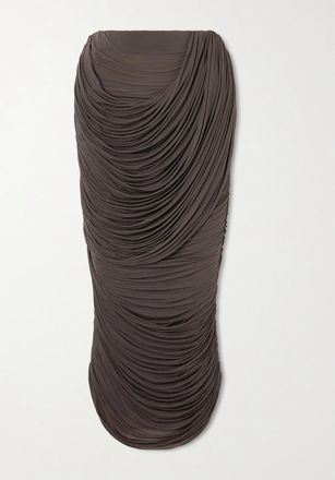 Magda Butrym Midirock Aus Gerafftem Jersey - Braun