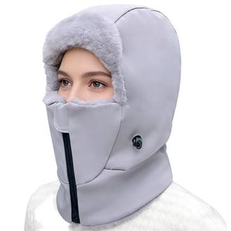 Generic Bonnet avec &eacute;charpe - Cache-cou &agrave; capuche | avec masque coupe-vent | Pour homme et enfant | Hiver par temps froid ski neige moto course No&euml;l, Velours 