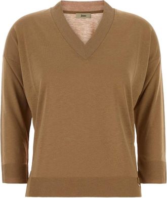 Herno Femme, Pulls, Brun, Taille: 44 FR Pull en maille effet Glam