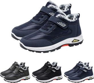 Generic Bottes de neige dhiver pour homme avec sangles r&eacute;glables, extra larges, doubl&eacute;es de fourrure, chaudes, antid&eacute;rapantes, chaussures de marche confortabl