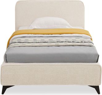 IDIMEX Lit simple leverda 90 x 190 cm, revêtement en tissu - Blanc