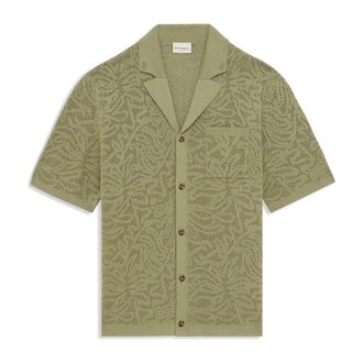 Dr&ocirc;le de Monsieur Kurzarmhemd Strickmuster in Spitzenoptik - - Shirts - Herren - Gr&uuml;n - M