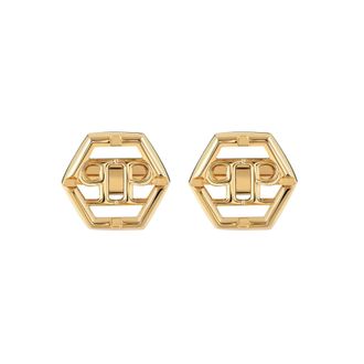 Philipp Plein Manschettenkn&ouml;pfe - Cufflinks Plein Icon - Gr. unisize - in Gold - f&uuml;r Damen