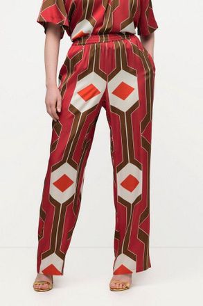 Ulla Popken Schlupfhose Hose Retro-Design weites Bein Elastikbund