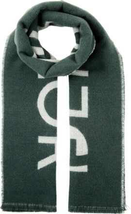 Tom Tailor Herren 1043563 Jacquard Schal mit Logo, 10362-Dark Gable Green, OneSize