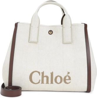Chloé Shopper & Totes - Hot Sand White Cotton Carry Shoulder Bag - Gr. unisize - in Weiß - für Damen