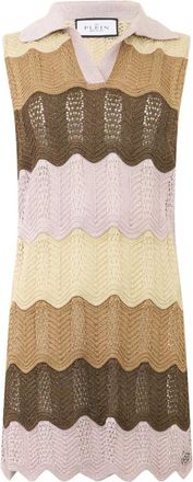 Philipp Plein Femme, Robes, Multicolore, Taille: 38 FR Polo Neck Mini Dress Color Wave