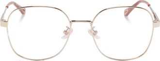 Chlo&eacute; Brille mit eckigem Gestell - Braun