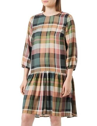 s.Oliver Robe &agrave; Carreaux pour Femme Noir Taille 42, Noir, 44