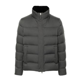 Herno Graue wasserdichte Daunenjacke mit Pelzkragen - - Jackets - Herren - Grau - 2XL