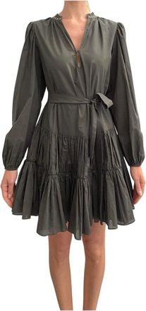 Liu Jo Femme, Robes, Vert, Taille: 38 FR Robe Courte en Mousseline