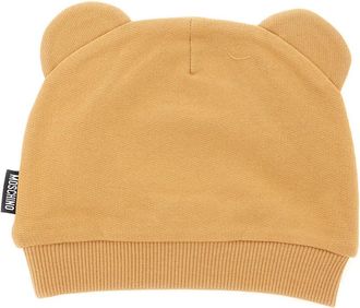 Moschino MUX063LCA93 Bear Logo Cotton Baseball Cap - Brown