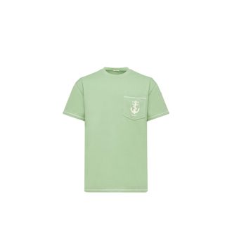 Moncler Moncler T-shirt En Coton &Agrave; Broderie Ancre, Homme, Vert, Taille: 3xl