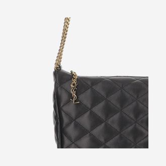 Saint Laurent Womens Quilted Leather Shoulder Bag Black