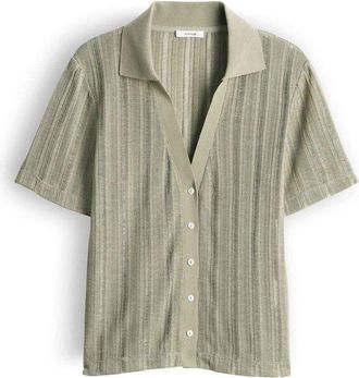 OPUS Kurzarmshirt Sugaha aus Jersey mit Lochstrukur leichte Transparenz, leichter Stoff, Casual