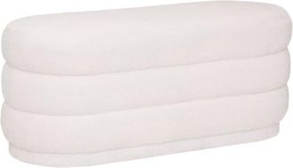 Atmosphera Atmosphera - Banc Sinan - Bouclette - Blanc - 100x40 cm