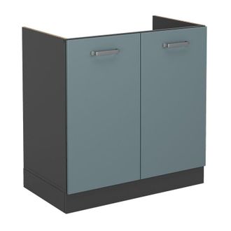 Vicco Sp&uuml;lenunterschrank R-Line, Blau-Grau, 80 cm, ap Anthrazit