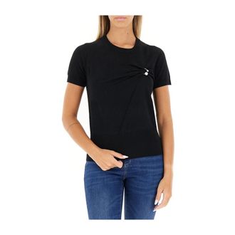 Liu Jo Femme, Tops, Noir, Taille: 42 FR Pull &agrave; Manches Courtes