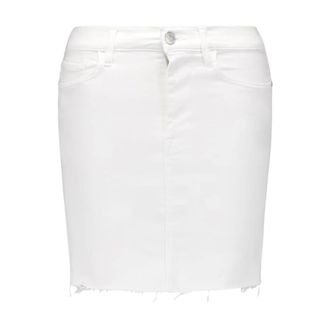 Frame Denim Femme, Jupes, Blanc, Taille: 38 FR Jupe Mini en Denim Blanc à Bord Brut