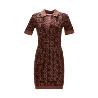 Moschino Logo Strickkleid - - Dresses - Damen - Braun - M