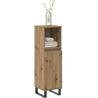 vidaXL Armoire de salle de bain ch&ecirc;ne artisanal 30x30x100 cm - Vidaxl
